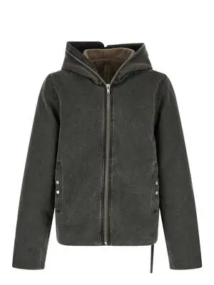 Rick Owens Hooded Zip-up Jacket - Gray