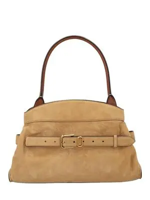 Marc Jacobs Marc Jacobs Suede Shoulder Bag With Belt Detail Beige