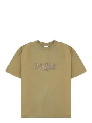 Drole De Monsieur Embroidered Logo Cotton T-shirt - Brown