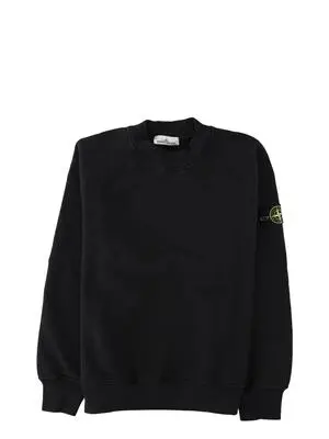 Stone Island Cotton Sweatshirt Made In Romania - Black