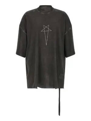 Rick Owens T-shirt Tommy T Faded /silver - Black