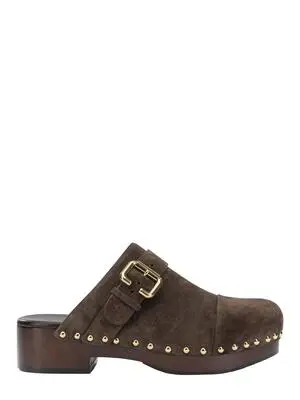 CHLOÉ Chloé Classic Platform Clogs With Wood Wedge - 1-Inch Height