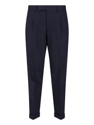 PT TORINO Pt Torino Italian Wool-Cashmere Stretch Trousers For Men Blue