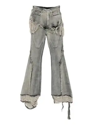 Rick Owens Fringed Flared Jeans - Gray