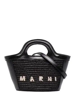 Marni Tropicalia Tote Bag With Logo - Black