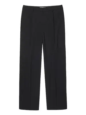 DUNST Pleated Semi Wide Slacks - Black