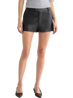 WAYF Angelina Faux Leather Shorts - Black