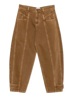 Isabel Marant Étoile Marant Leja Tapered Jeans With Exposed Stitching - Brown
