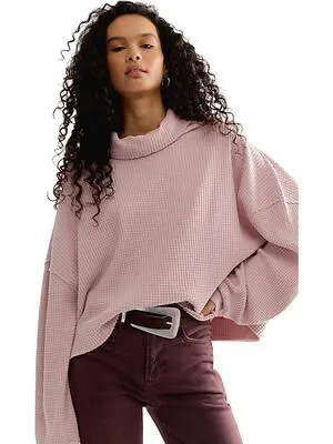 Free People We The Free Connor Turtleneck Top - Washed Lilac