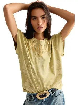 TRICIA FIX Erika Embroidered Tee - Olive