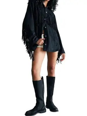Free People Cece Tall Chelsea Boots - Black Rustic