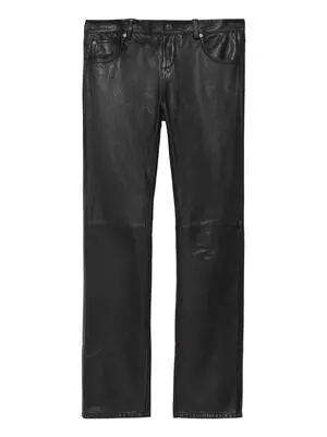 ALLSAINTS Riella Leather Bootcut Pants - Black