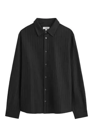 Cos Striped Cotton-jersey Shirt - Gray