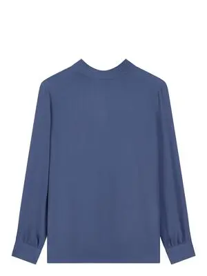Giorgio Armani Shirt Cashmere Regular Fit Silk Triple Georgette Blue