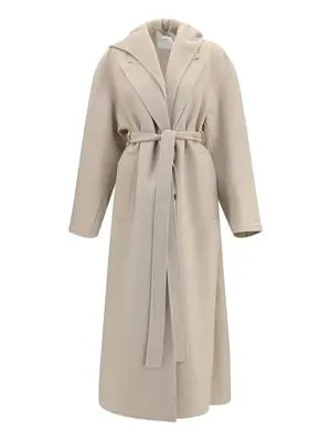 Max Mara Olmo Coat In Virgin Wool - Beige