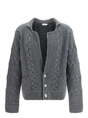 Versace Knitted Button Cardigan Grey