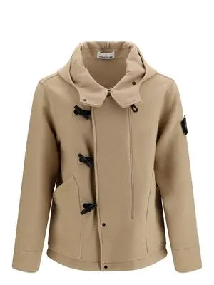 Stone Island Wool And Cashere Jacket With Wooden Buttons Ale Beige