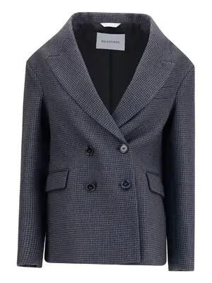 Balenciaga Double-breasted Wool Blazer - Grey