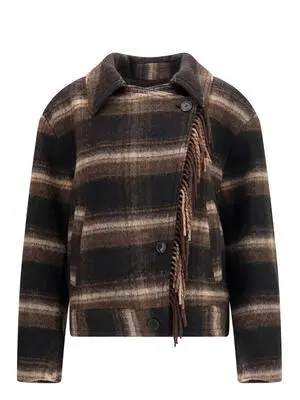 MARANT ETOILE Galeane Wool-blend Short Coat Black