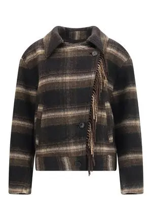 MARANT ETOILE Galeane Wool-blend Short Coat Black