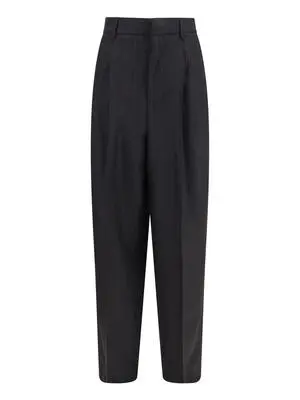 AMI Paris Wide-leg Tailored Pants - Black