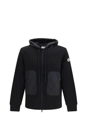 Moncler Hooded Zip-up Sweatshirt Ale - Black