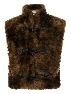 Isabel Marant Étoile Jocya' Brown Jacket With High Collar And Toggle Closure In Faux Fur For - Multicolor