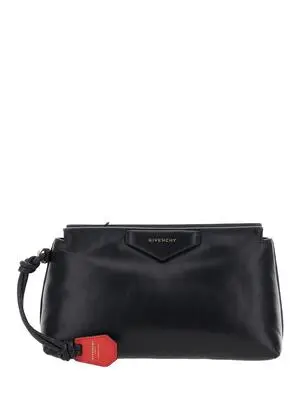 Givenchy Givenchy Women Clutch Bag With Flap And Logo In Black Leather Woman Multicolor