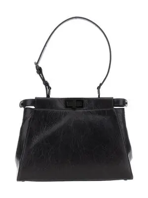 Fendi Fendi Women 'My Peekaboo' Black Medium Handbag With Adjustable Shoulder Strap And Twist-Lock Closure In Leather For Women Multicolor