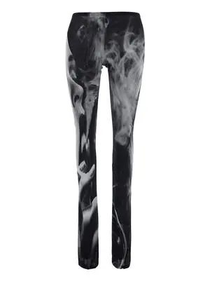 JEAN PAUL GAULTIER Flared Pants With 'smoking Women' Print In Black - Multicolor