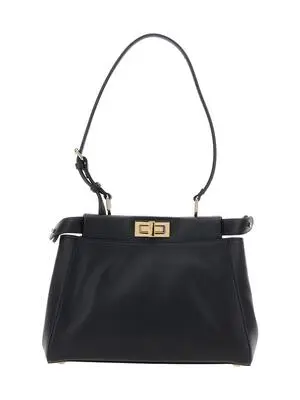 Fendi My Peekaboo' Black Small Handbag With Adjustable Shoulder Strap And Turn-lock Closure In Leather For - Multicolor