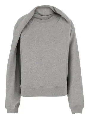 Dries Van Noten Dries Van Noten Women Hadrine Sweater (Sweatshirt With Round Neck And Long Sleeves) In Gray Tech Fabric Unisex Multicolor
