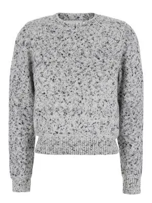 Isabel Marant Étoile V-neck Long Sleeve Top In Gray Tech Fabric For - Multicolor