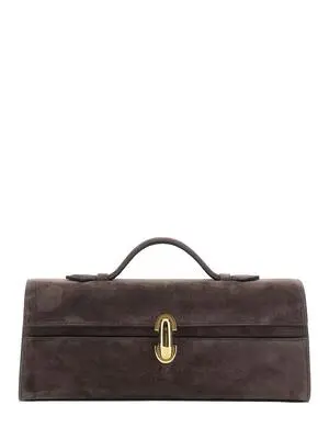Savette Slim Symmetry Pouch With Suede And - Brown