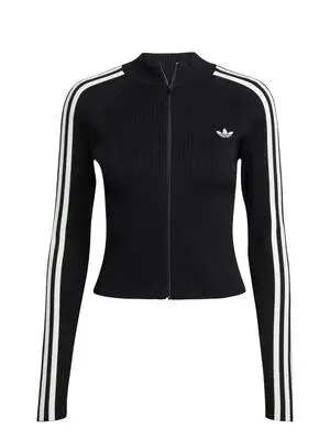 Adidas Adicolor 3-stripes Slim Knit Track Top Asia Sizing - Black