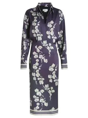GENNY Floral-print Midi Dress - Blue