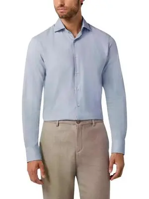 Paul & Shark Cotton Flannel-texture Shirt - Blue