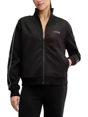 Guess Octavia Rhinestone-logo Track Jacket - Black
