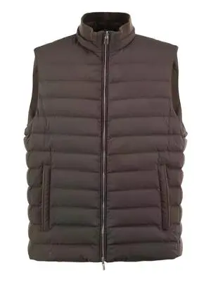Fedeli Rodeo Reversible Quilted Gilet - Brown
