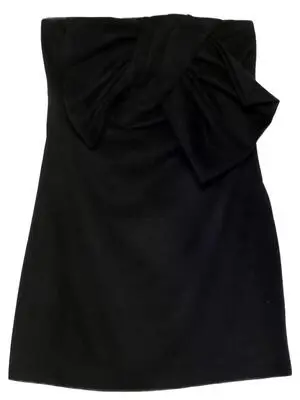 7 For All Mankind Bow-detail Strapless Mini Dress - Black