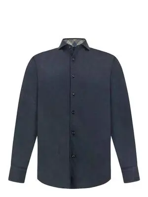 Paul & Shark Cotton Flannel-texture Shirt - Blue