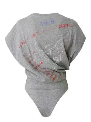 DIESEL® Graphic-print Bodysuit - Grey