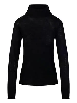 ROBERTO COLLINA Roll-neck Fine-knit Sweater - Black