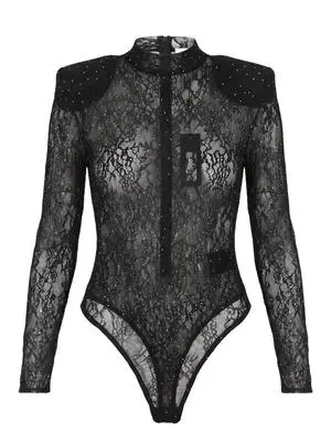 NISSA Lace Bodysuit - Black