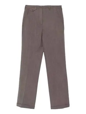 Seventy Button-flap Turn-up Trousers - Brown