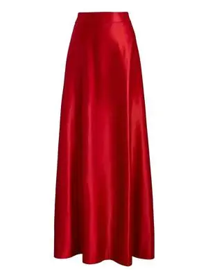 Ralph Lauren Satin-finish A-line Maxi Skirt - Red