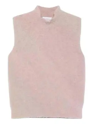 AROVESCIO High-neck Knit Sleeveless Top - Pink