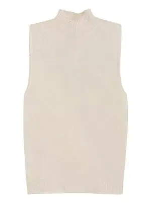 AROVESCIO High-neck Sleeveless Sweater - Neutrals
