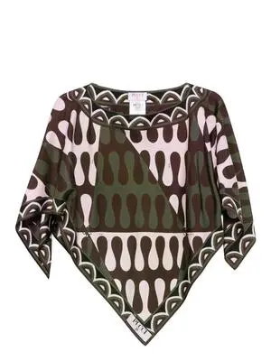 Emilio Pucci Leocorno-print Silk Blouse Pink