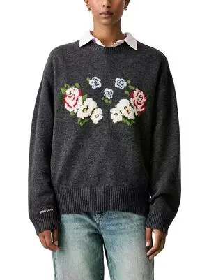 Stine Goya Floral-intarsia Sweater - Grey